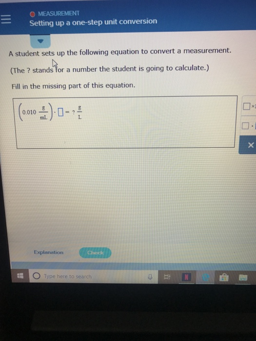 Solved Setting up a one-step unit conversion A student sets | Chegg.com