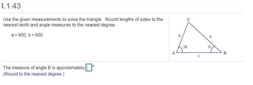 Solved 4.1.43 Use the given measurements to solve the | Chegg.com