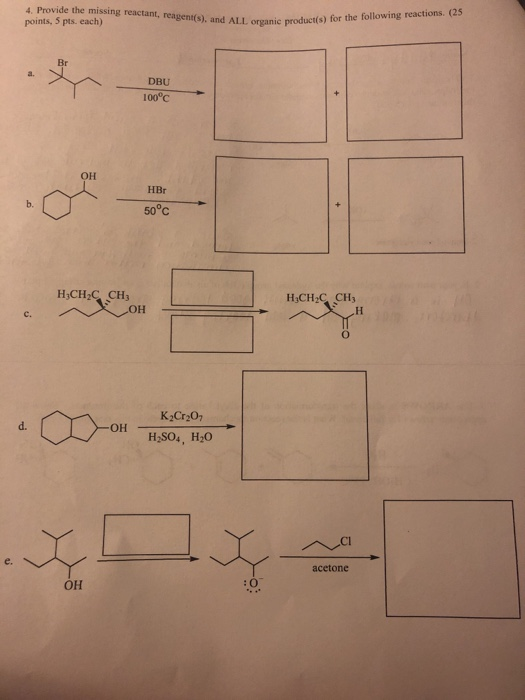 Solved Provide the missing reactant, reagent(s), and ALL | Chegg.com