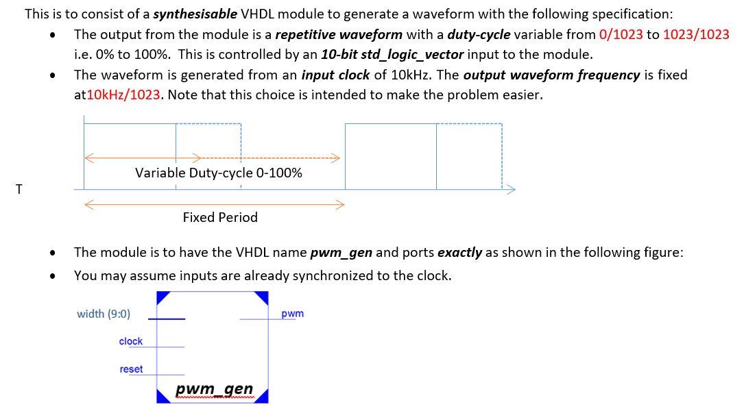 Solved Design a Pulse-Width-Modulated (PWM) waveform | Chegg.com
