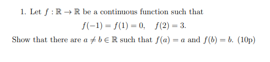 Solved 1. Let f: R+R be a continuous function such that | Chegg.com
