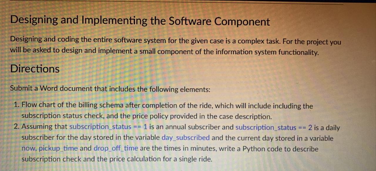 Solved Designing and Implementing the Software Component | Chegg.com