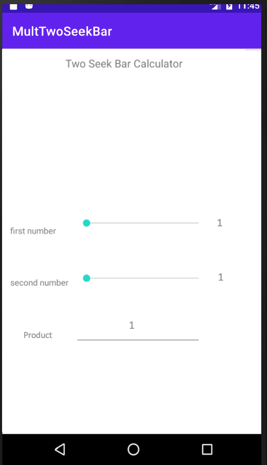 Solved Use Android Studio to define two seek bars and a text | Chegg.com