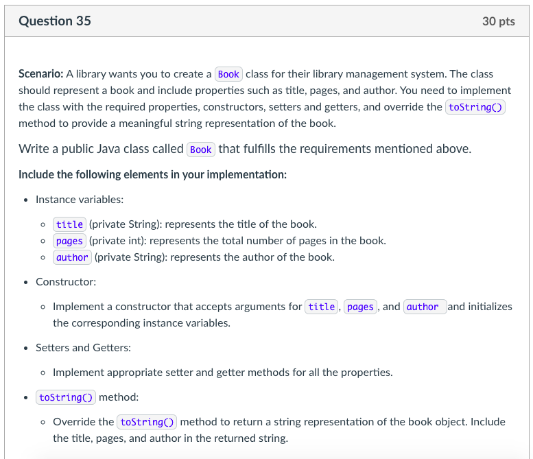 Solved Scenario: A library wants you to create a class for | Chegg.com