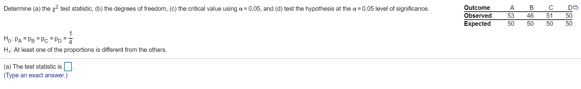 Solved Determine (a) the x2 test statistic, (b) the degrees | Chegg.com