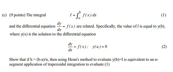 Solved Problem 3: Numerical Integration (20 points) Consider | Chegg.com