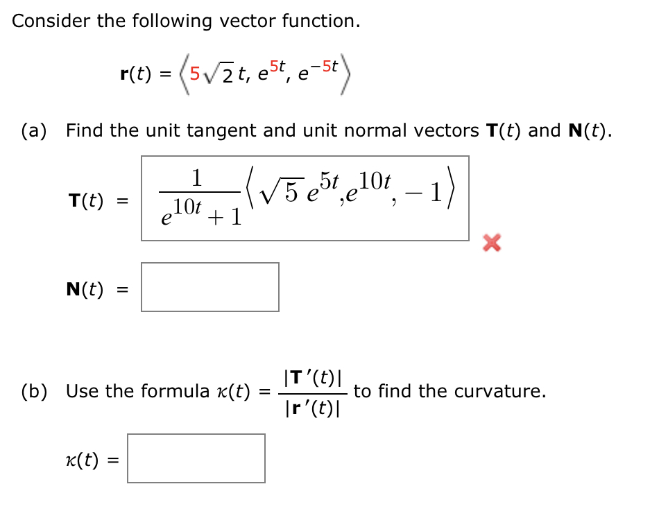 Solved Consider the following vector function. | Chegg.com