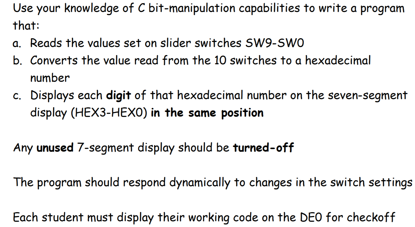 Use your knowledge of C bit-manipulation capabilities | Chegg.com