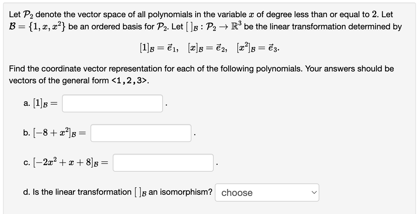 Solved Let P2 denote the vector space of all polynomials in | Chegg.com