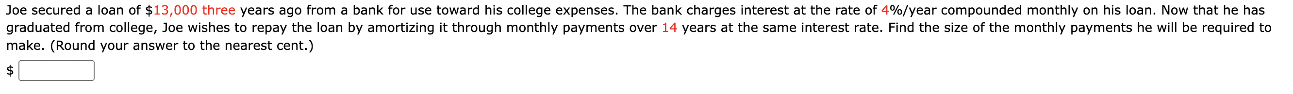 Solved make. (Round your answer to the nearest cent.) $ | Chegg.com