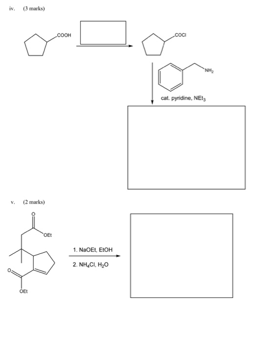 Solved 1. [28 marks] Fill in the missing reaction components | Chegg.com
