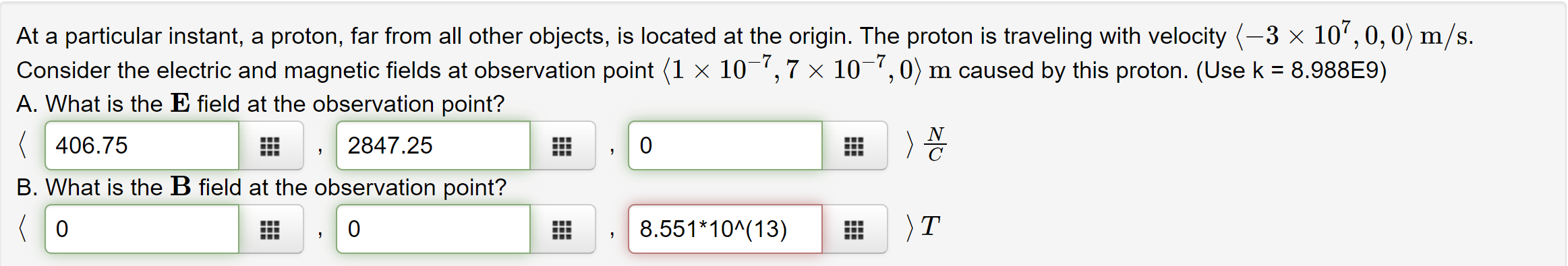 Solved At a particular instant, a proton, far from all other | Chegg.com