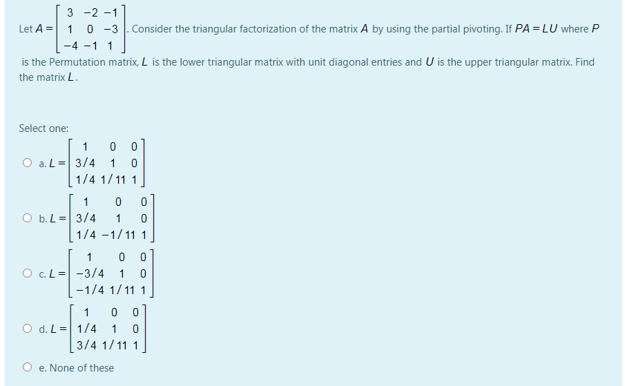 Solved 3 -2 -1 Let A= 10 -3. Consider the triangular | Chegg.com