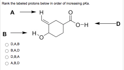 Solved Rank the labeled protons below in order of increasing | Chegg.com