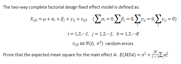 Solved The two-way complete factorial design fixed effect | Chegg.com