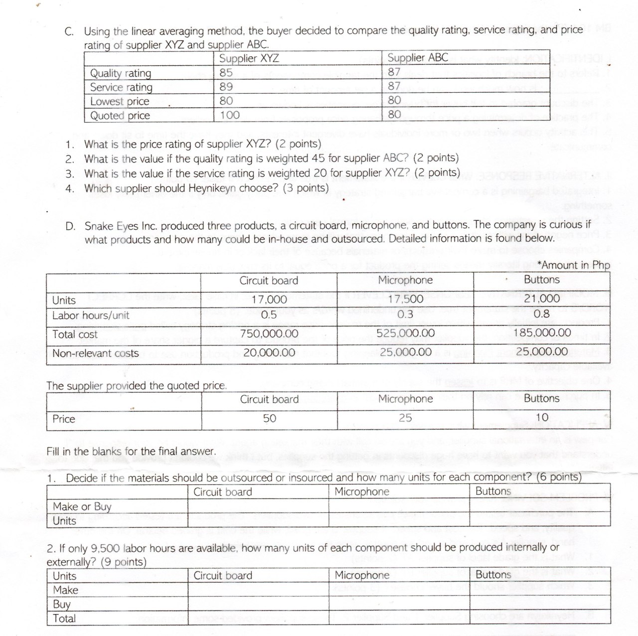 C. Using the linear averaging method, the buyer | Chegg.com