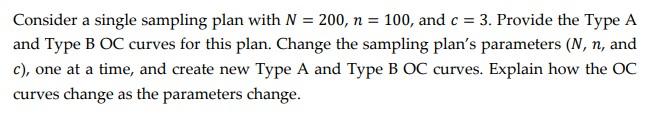 Solved Consider a single sampling plan with N=200,n=100, and | Chegg.com