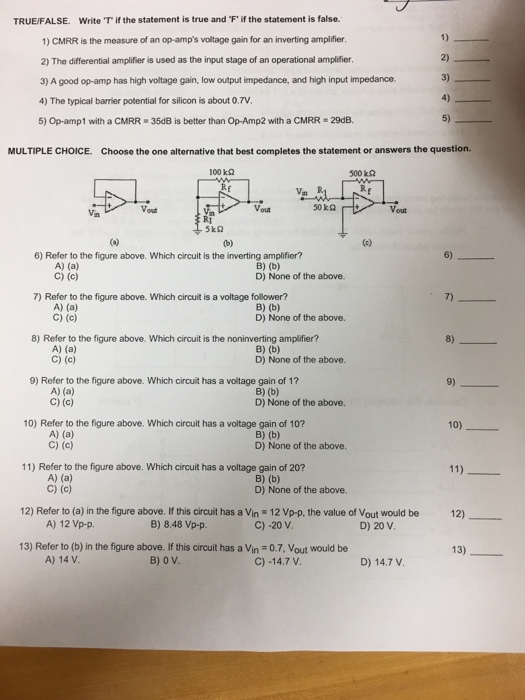 Solved Write 'T' if the statement is true and 'F' if the | Chegg.com