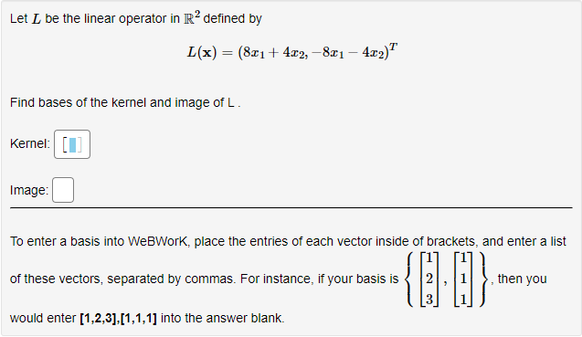 Solved Let L be the linear operator in R2 defined by L(x) = | Chegg.com