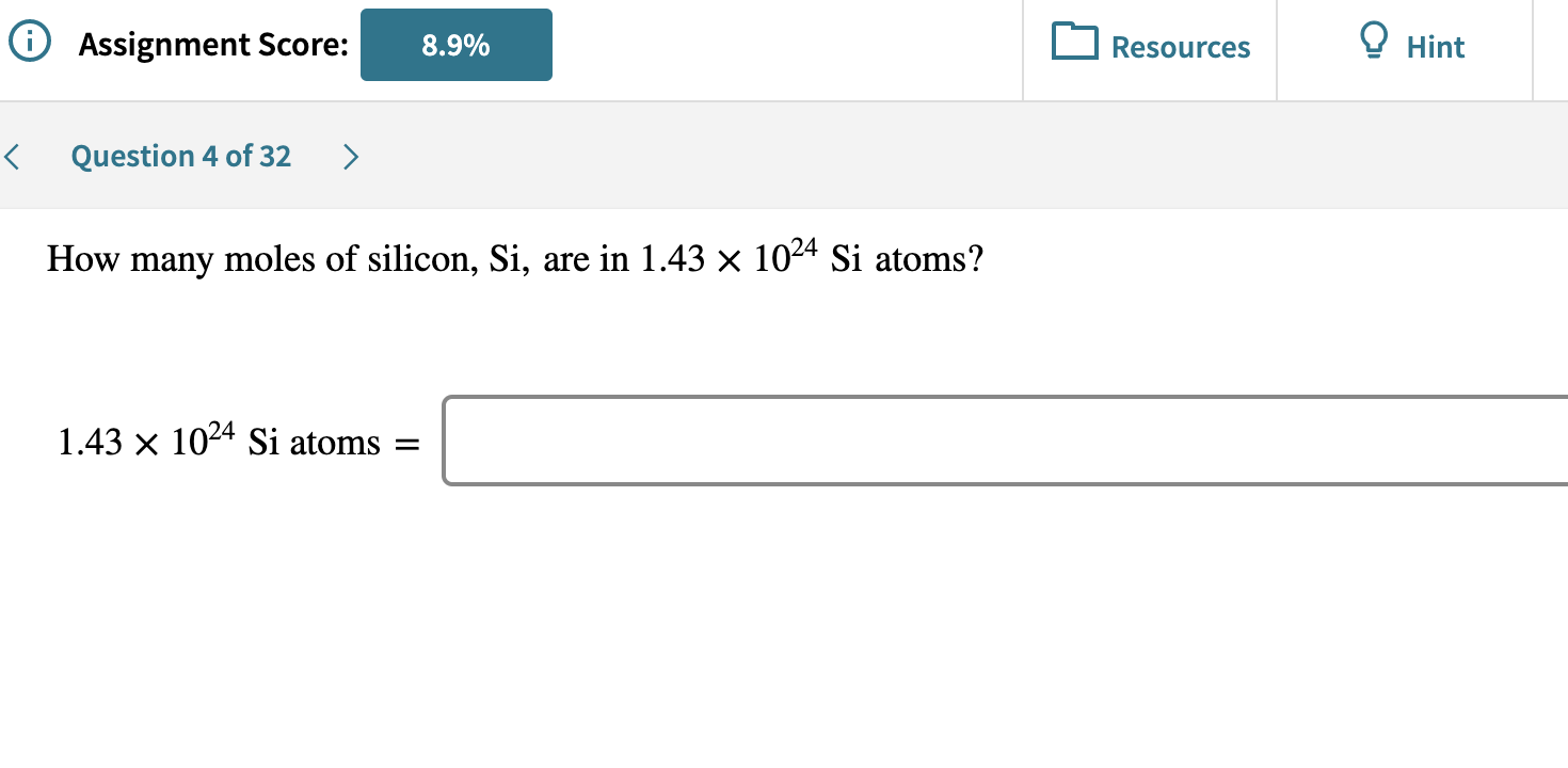 Solved © Assignment Score: 8.9% Resources Hint