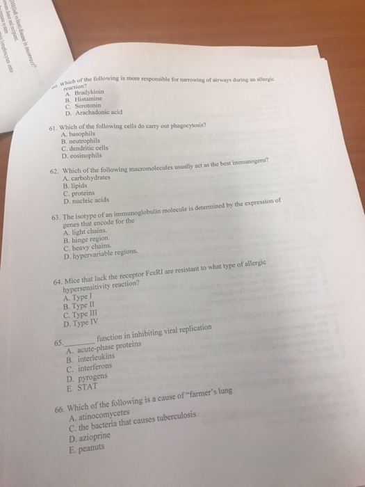 Solved Which of the following HLA serotypes is associated | Chegg.com