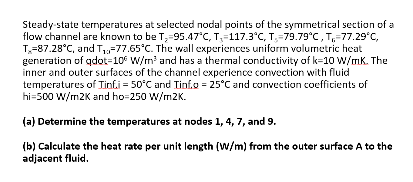 Steady-state temperatures at selected nodal points of | Chegg.com