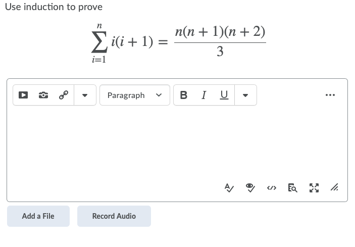 Solved Use induction to prove n n(n + 1)(n + 2) Xi(i+1) = 3 | Chegg.com Solved Use induction to prove n n(n + 1)(n + 2) Xi(i+1) = 3 | Chegg.com