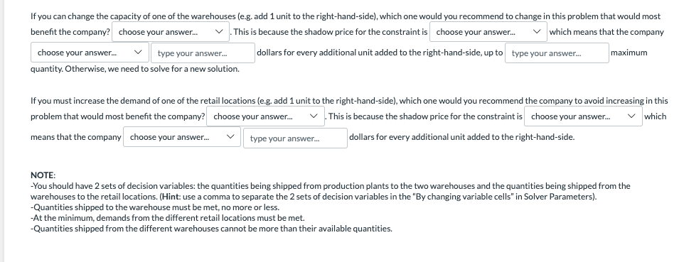Solved Can you solve this question using an Excel solver?1st | Chegg.com