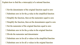 Solved Explain how to find the z-intercept(s) of a rational | Chegg.com