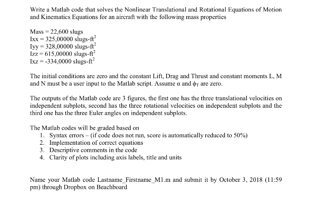 Write a Matlab code that solves the Nonlinear | Chegg.com
