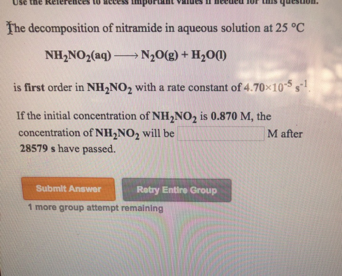 Solved he decomposition of nitramide in aqueous solution at | Chegg.com