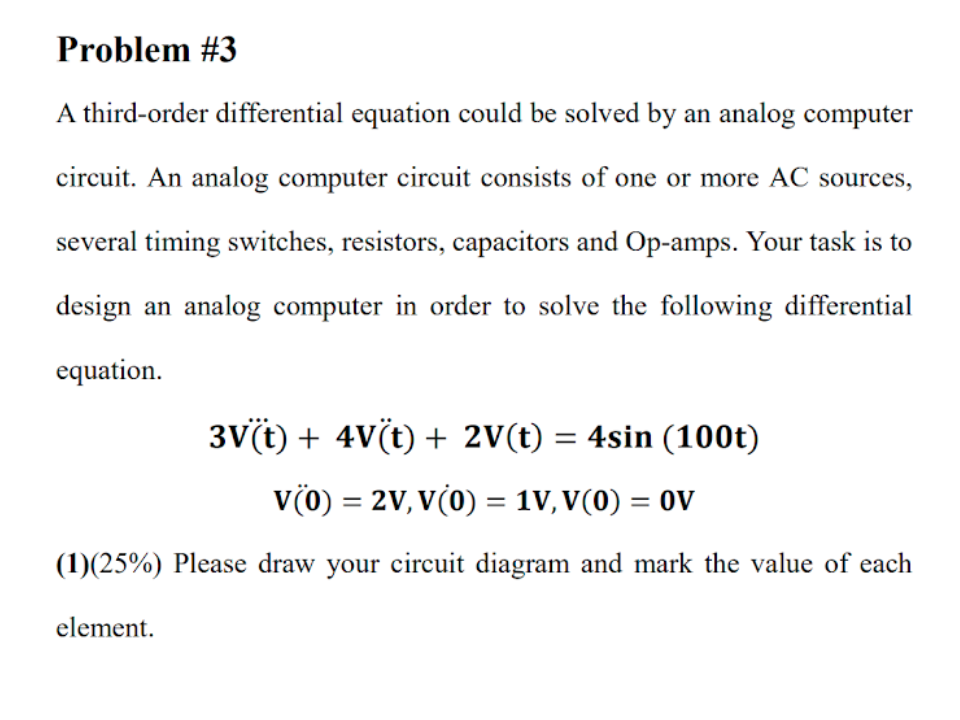 Problem #3 A third-order differential equation could | Chegg.com