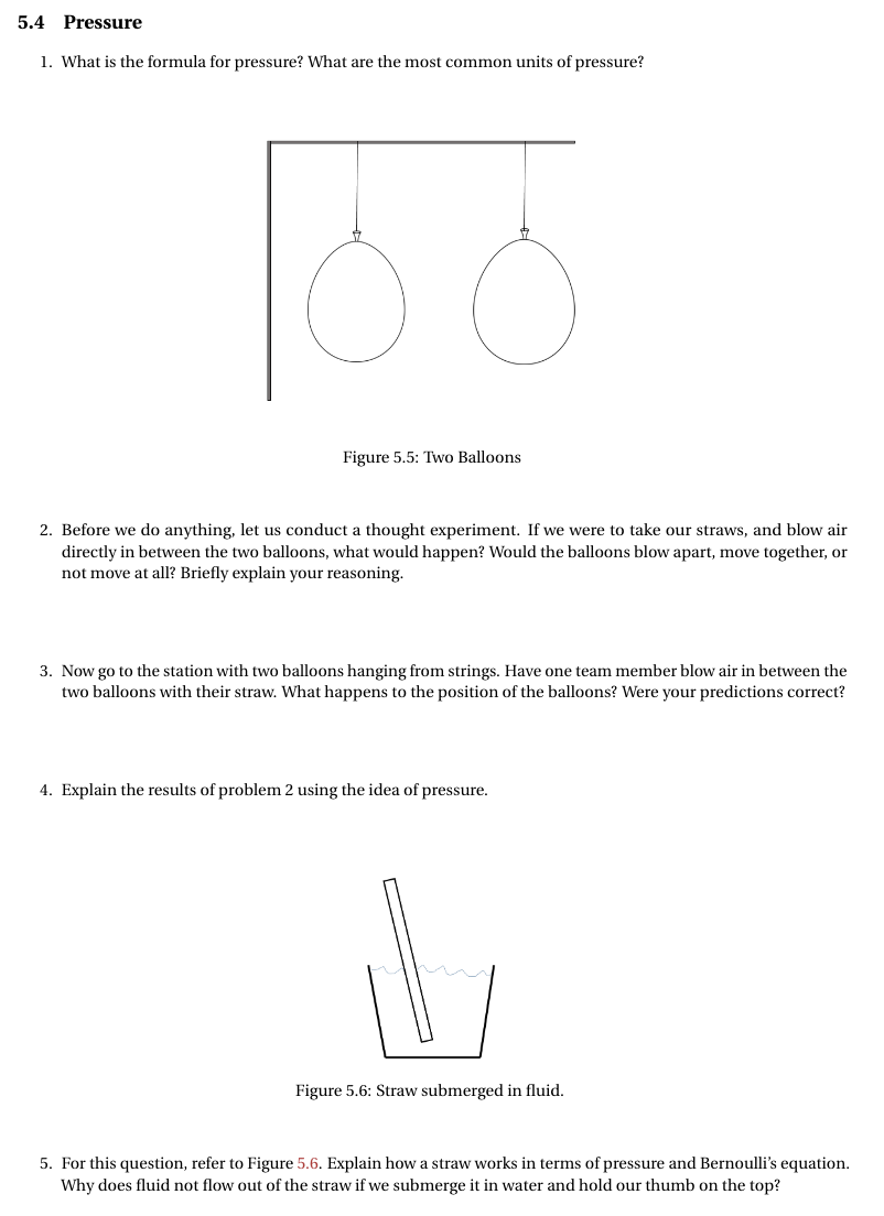 Solved 5.4 Pressure 1. What is the formula for pressure? | Chegg.com