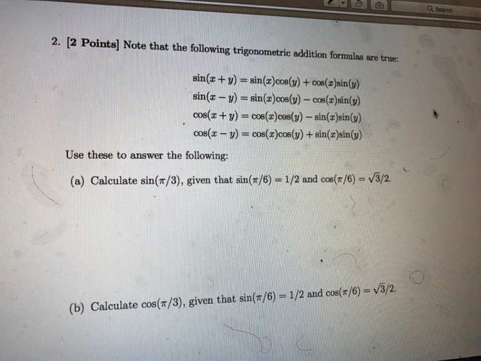 Solved Note that the following trigonometric addition | Chegg.com