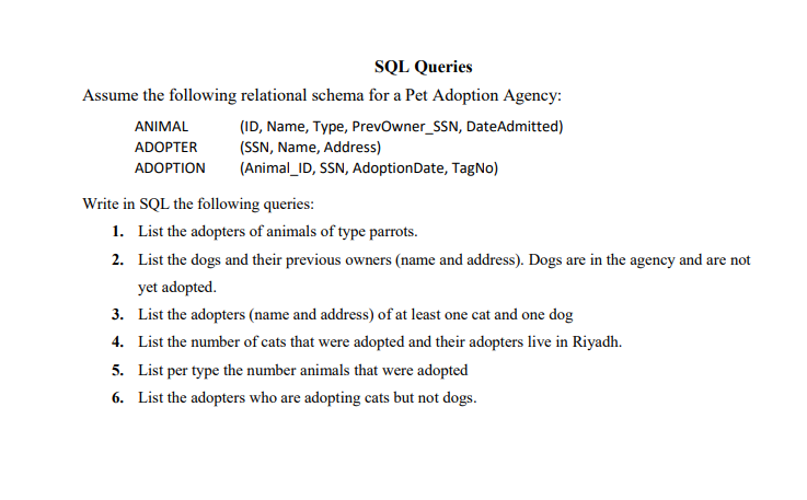 Solved SQL Queries Assume the following relational schema | Chegg.com