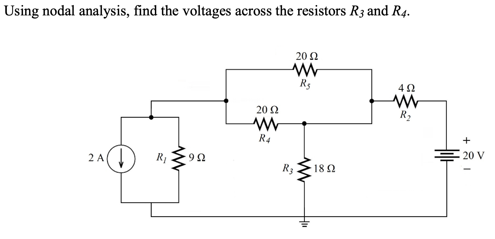Solved Using nodal analysis, find the voltages across the | Chegg.com