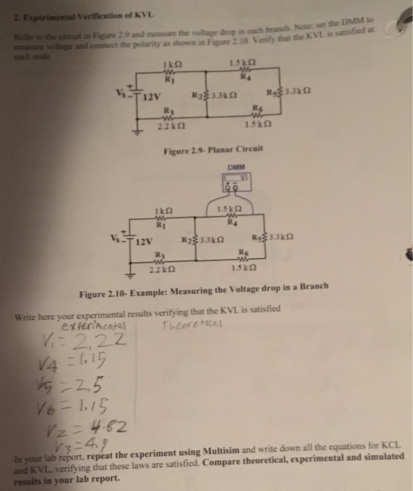 Solved 2. Experimental Verification of KVL Reter to the | Chegg.com