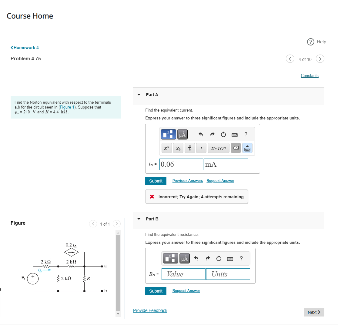 Solved Find the Norton equivalent with respect to the | Chegg.com