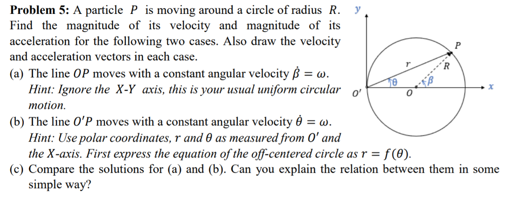 Solved Problem 5: A particle P is moving around a circle of | Chegg.com Solved Problem 5: A particle P is moving around a circle of | Chegg.com