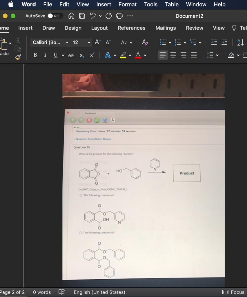Solved Word File Edit View Insert Format Tools Table Window | Chegg.com