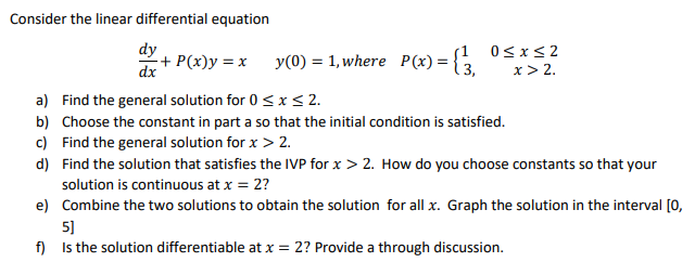 Solved -)={}, 05:52 Consider the linear differential | Chegg.com