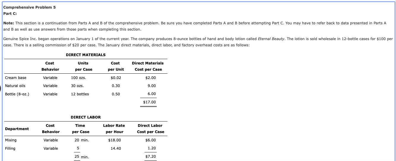Solved Comprehensive Problem 5 Part C: Note: This section is | Chegg.com