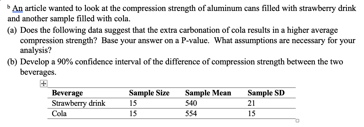 b An article wanted to look at the compression | Chegg.com