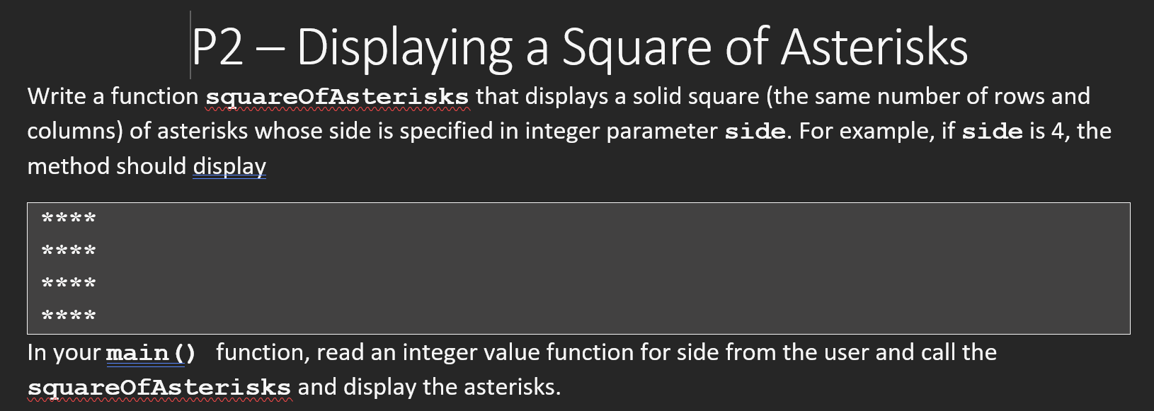 Solved The answer to this question NEEDS to work in Visual | Chegg.com