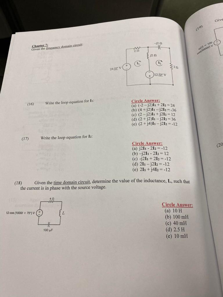 Solved Give (19) 12 Chapter 71 Given the frequency domain | Chegg.com