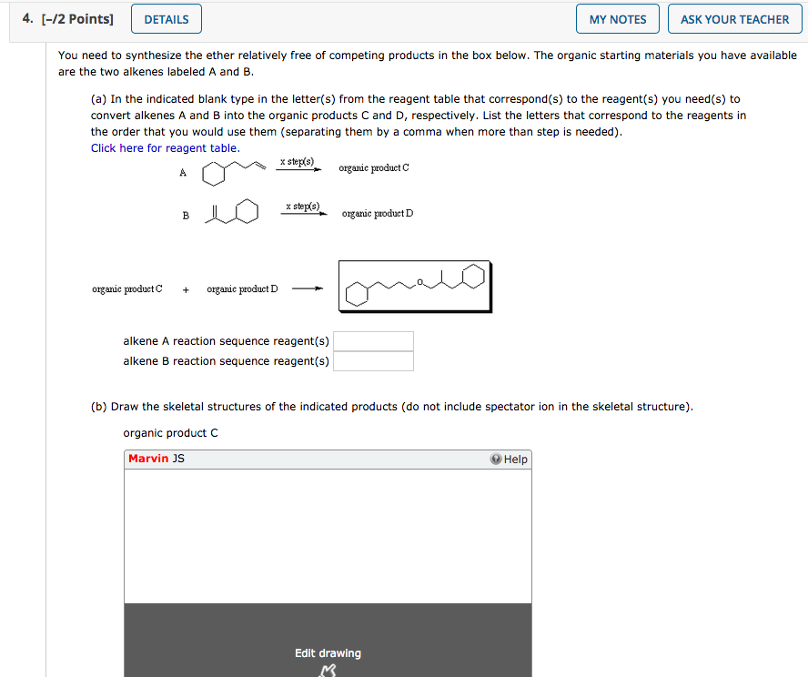 Solved 4. [-/2 Points] DETAILS MY NOTES ASK YOUR TEACHER You | Chegg.com