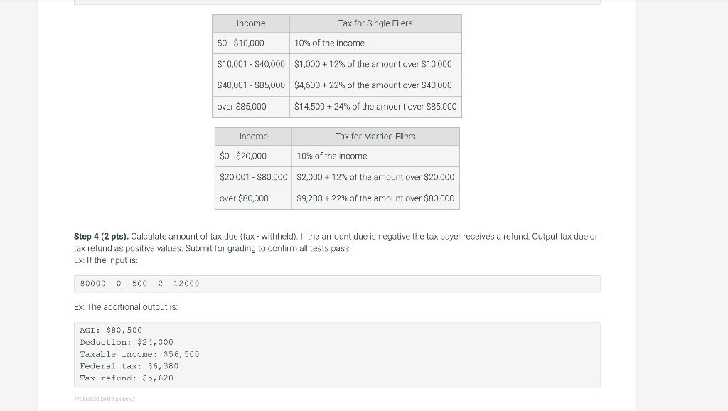 Solved Step 2 (3 pts). Identify deduction amount based on | Chegg.com