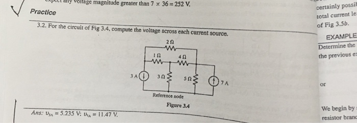 Solved For the circuit of Fig.3.4, compute the voltage | Chegg.com