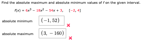Solved Find the absolute maximum and absolute minimum values | Chegg.com