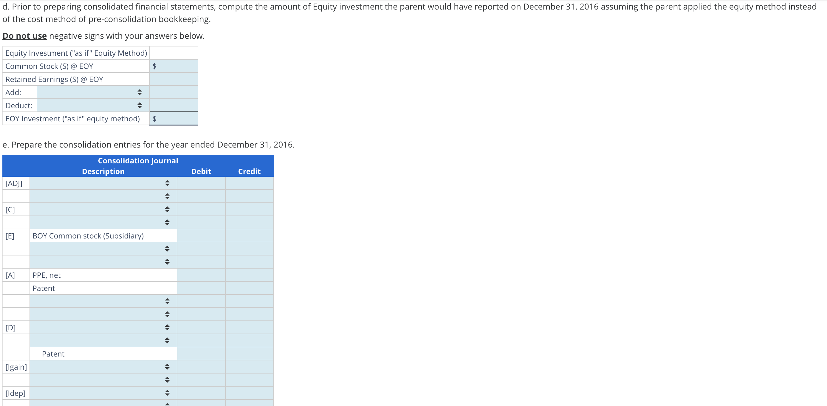 Prepare consolidation spreadsheet for intercompany | Chegg.com